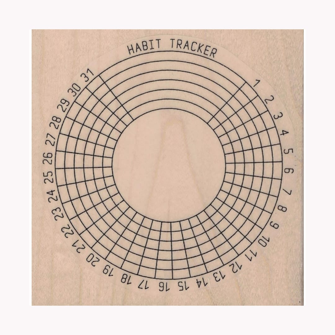 Habit Tracker Wheel RUBBER STAMP, Tracking Wheel Stamp, Journaling ...