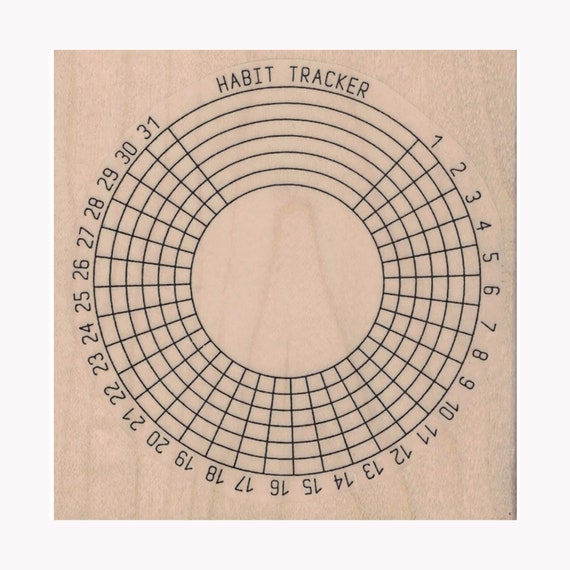 Habit Tracker Wheel RUBBER STAMP Tracking Wheel Stamp - Etsy