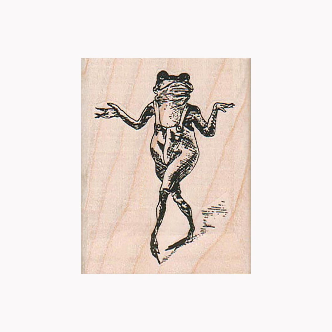 Frog in Pants RUBBER STAMP, Frog Stamp, Funny Frog Stamp, Garden Stamp ...