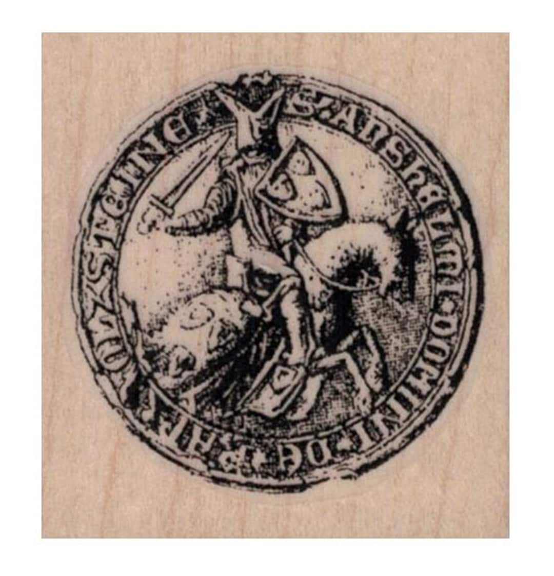 Jousting Knight Coin RUBBER STAMP, Knight Stamp, Coin Stamp, Medieval ...