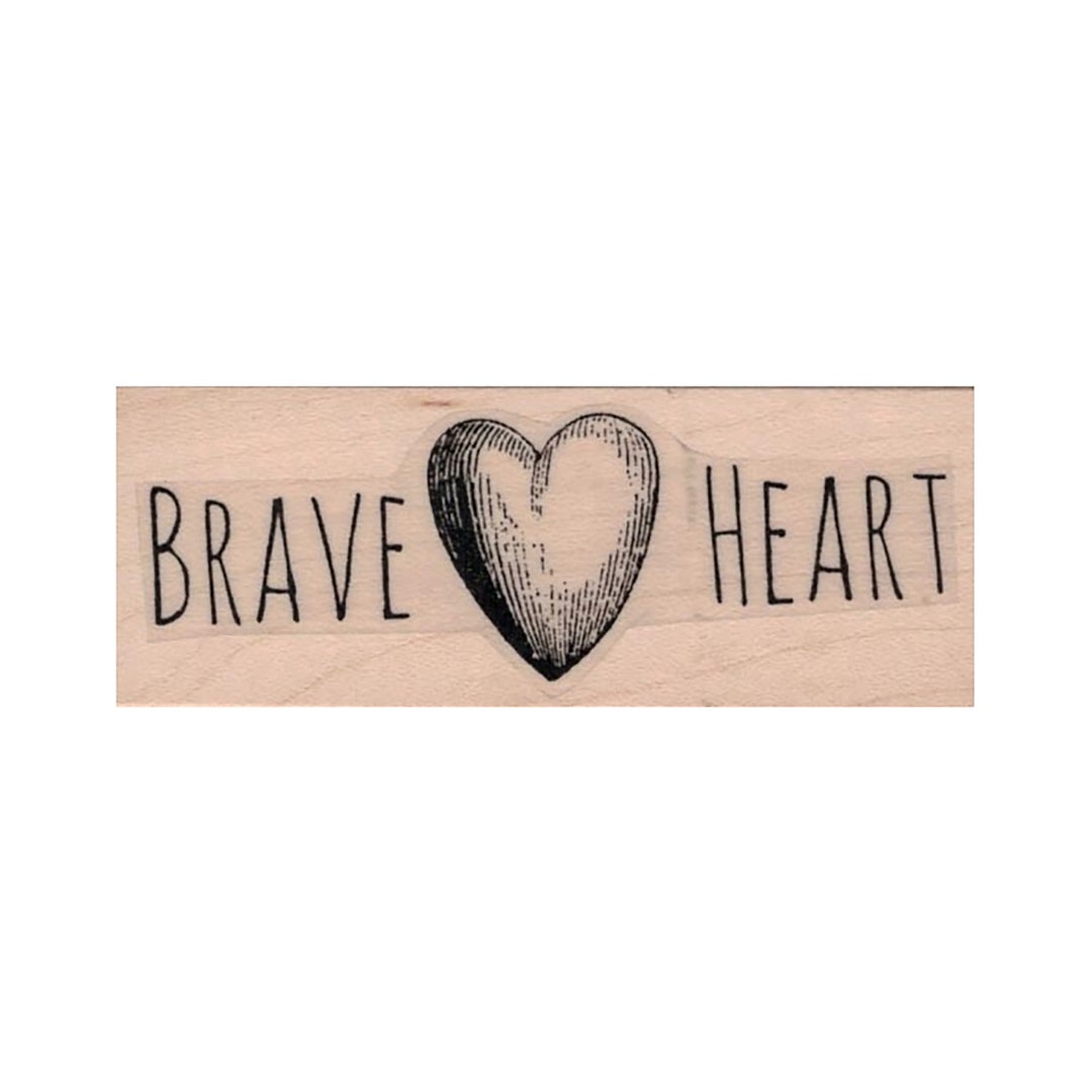 Brave Heart RUBBER STAMP, Heart Stamp, Hearts by Cat Kerr Stamp, Love ...