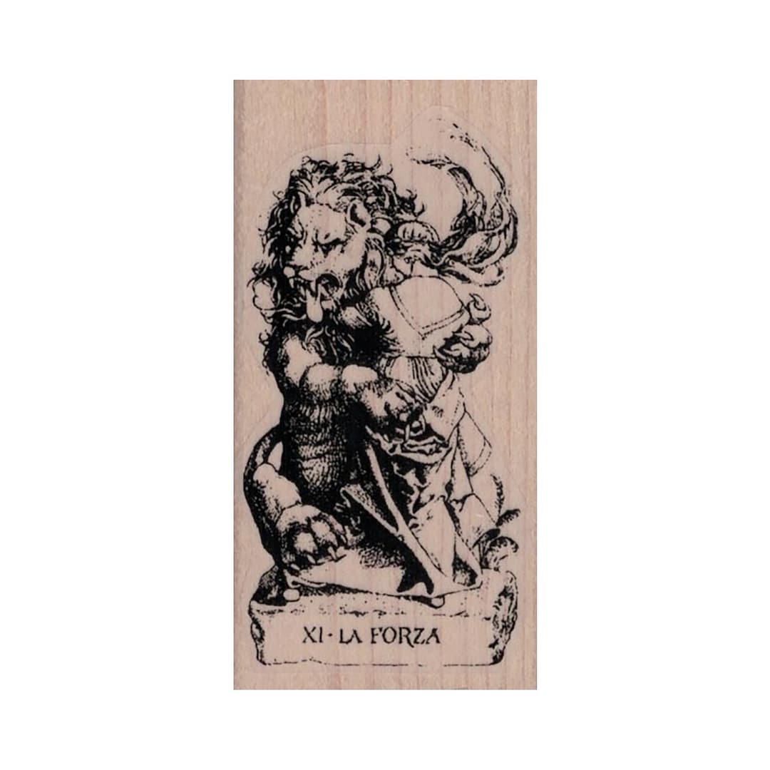 Tarot XI Strength RUBBER STAMP, Fortune Teller Stamp, Fortune Stamp ...