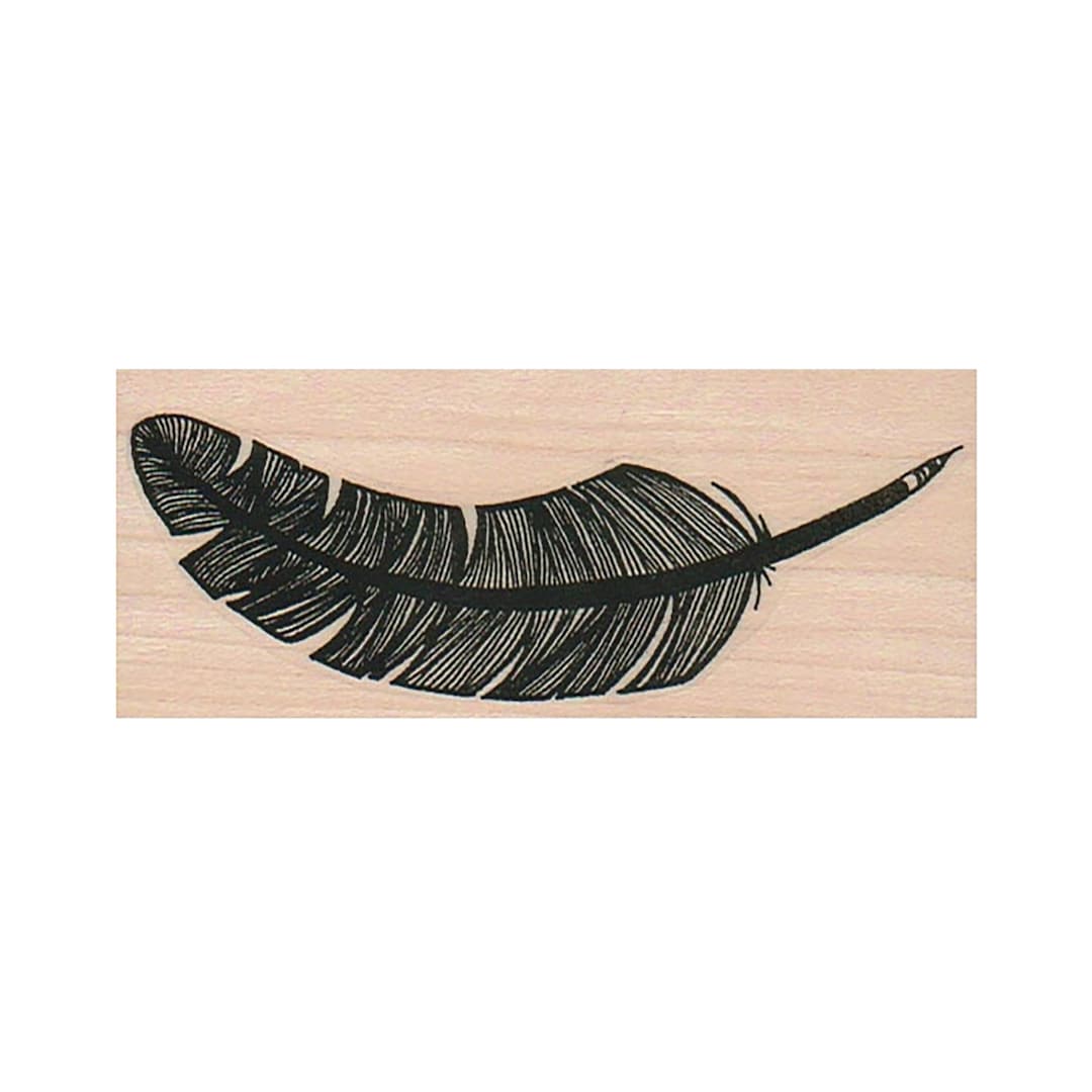 Feather RUBBER STAMP, Quill Stamp, Feather Stamp, Ink Stamp, Writing ...