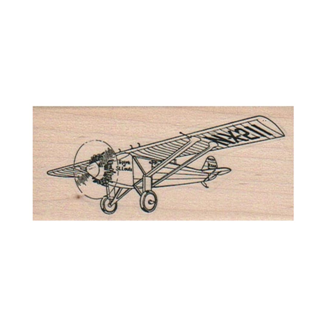 Vintage Plane RUBBER STAMP, Prop Plane NX-211 Stamp, Spirit of St Louis ...