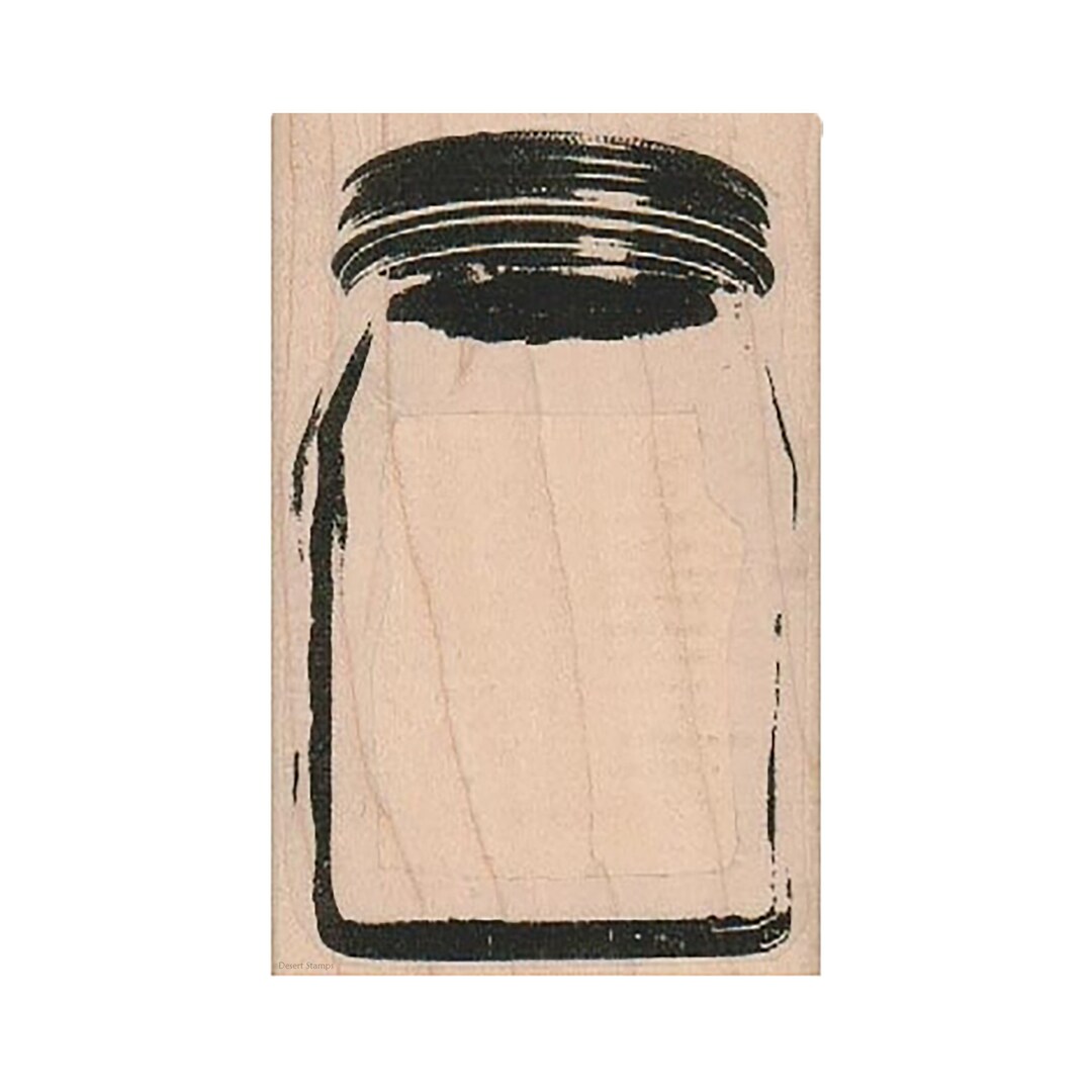 Mason Jar RUBBER STAMP, Jar Stamp, Mason Jar Stamp, Mixed Media Stamp ...
