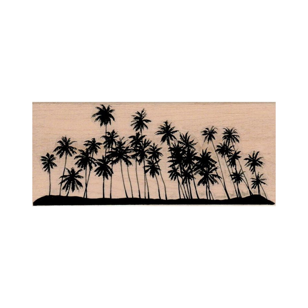Palm Forest RUBBER STAMP, Tree Stamp, Nature Stamp, Outdoor Stamp ...