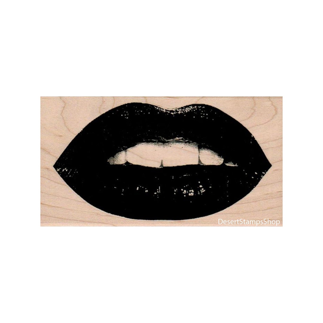 Lips RUBBER STAMP, Woman Stamp, Lady Rubber Stamp, Kissing Stamp ...