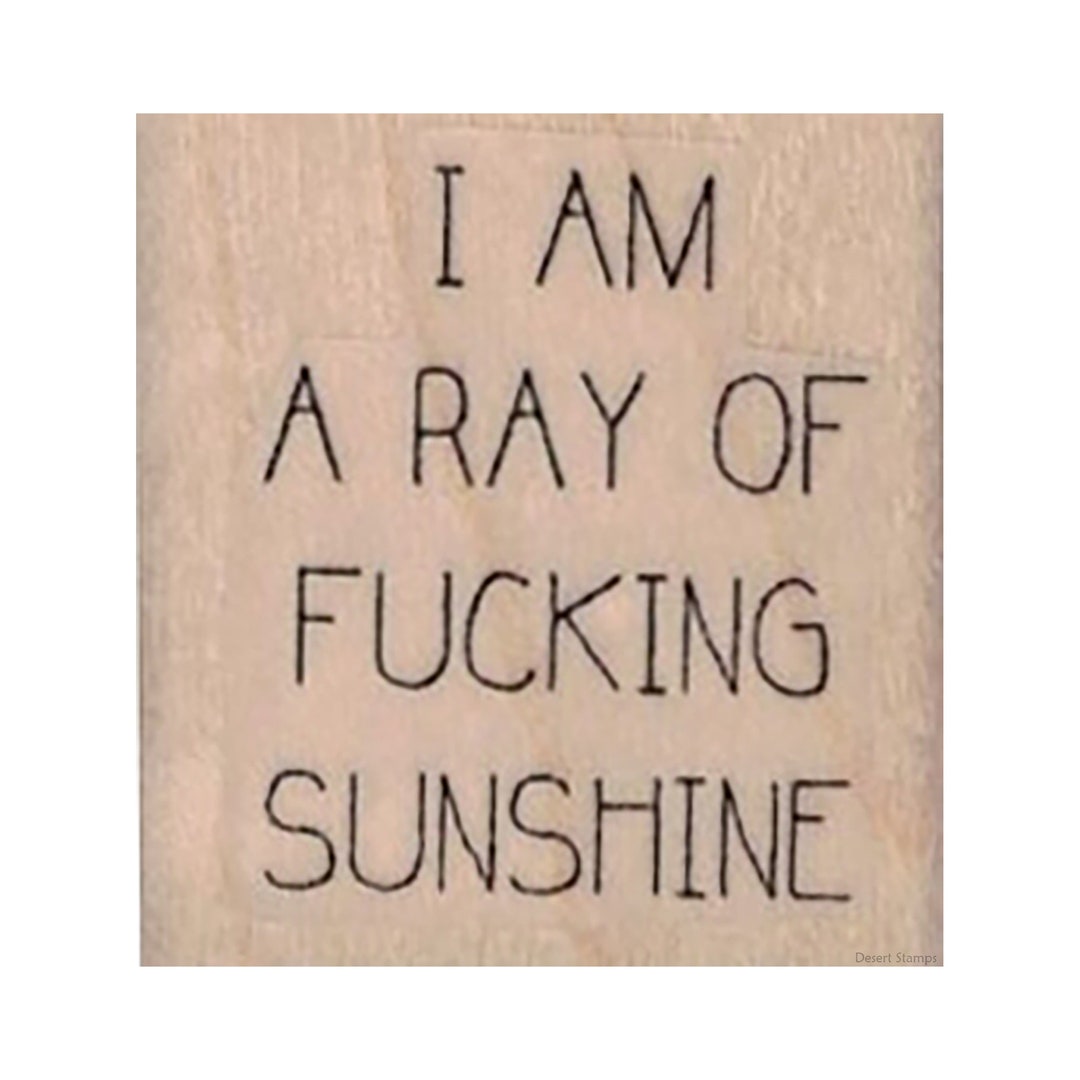 I Am A Ray of F*cking Sunshine RUBBER STAMP, Funny Stamp, Humorous ...