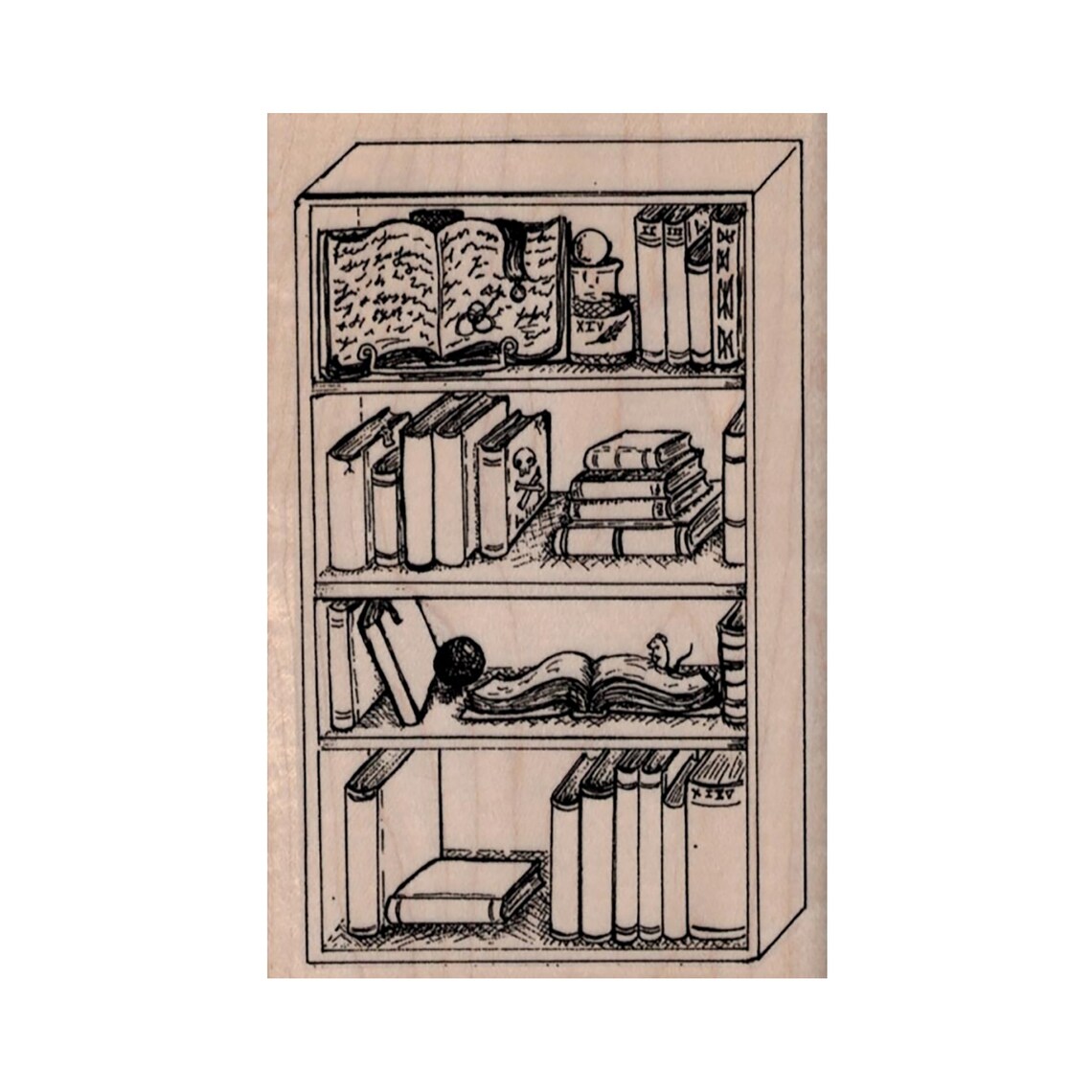 Bookcase RUBBER STAMP, Bookshelf Stamp, Apothecary Stamp, Spell Book ...