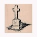 Cross Gravestone RUBBER STAMP, Crypt Stamp, Cemetery Stamp, Graveyard ...