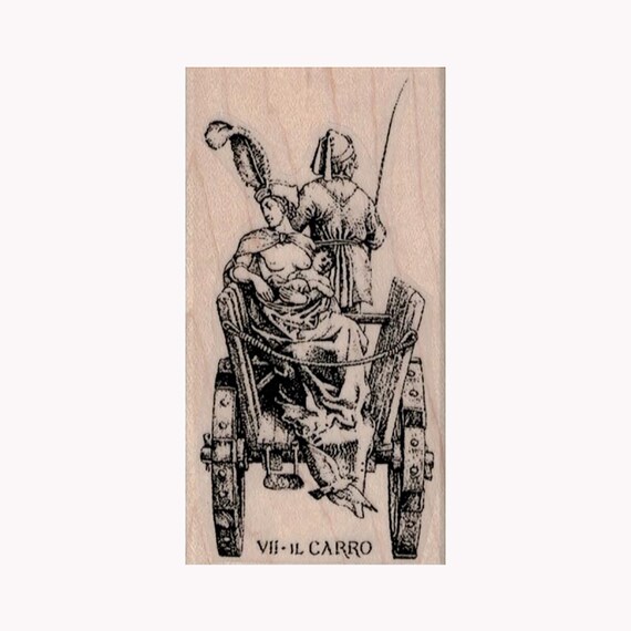 The Chariot Tarot Card RUBBER STAMP Fortune Teller Stamp | Etsy