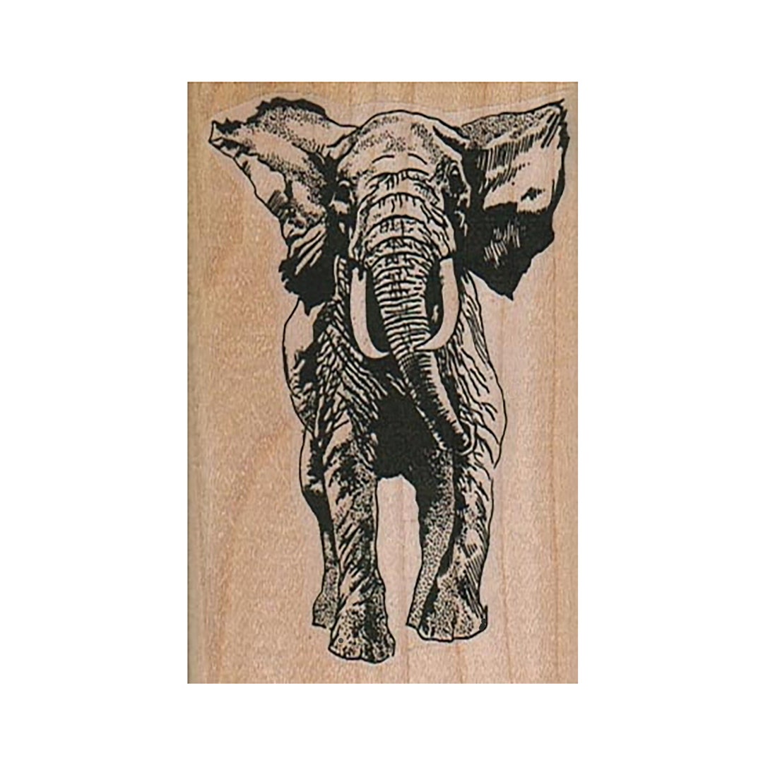 Running Elephant RUBBER STAMP, Elephant Stamp, Raging Elephant Stamp ...