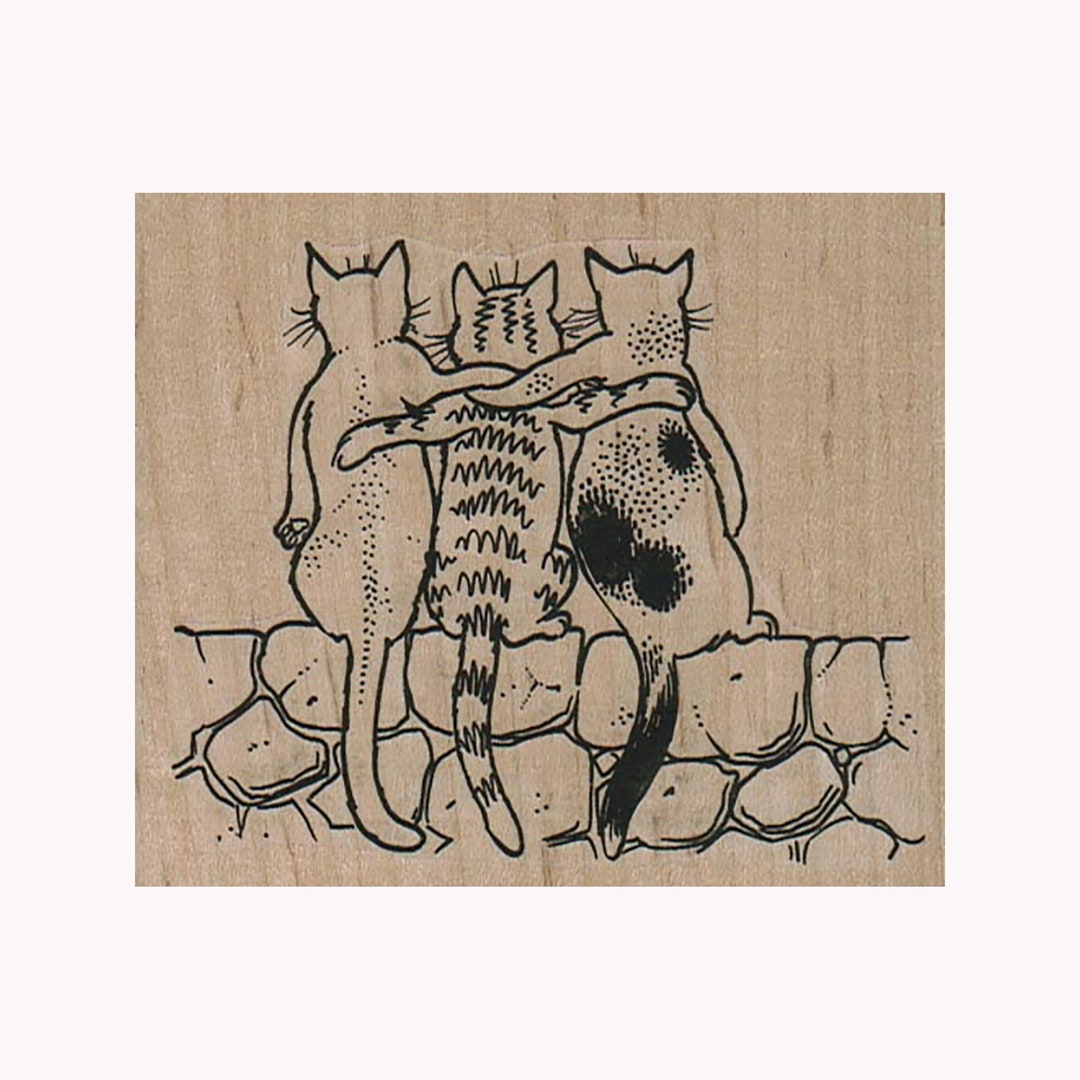 Cat Trio on Wall RUBBER STAMP, Cat Stamp, Cat Lover Gift, Cats Stamp ...