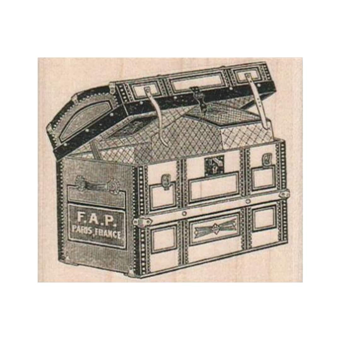 Vintage Paris Steamer Trunk RUBBER STAMP, Travel Stamp, Vintage Stamp ...