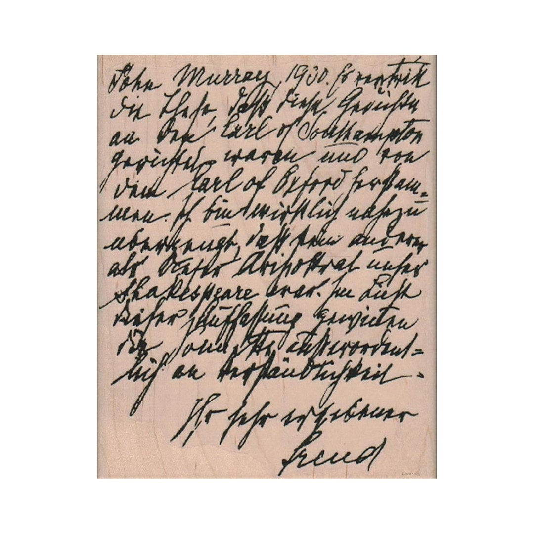 Freud Writing Background RUBBER STAMP, Background Stamp, Mixed Media ...