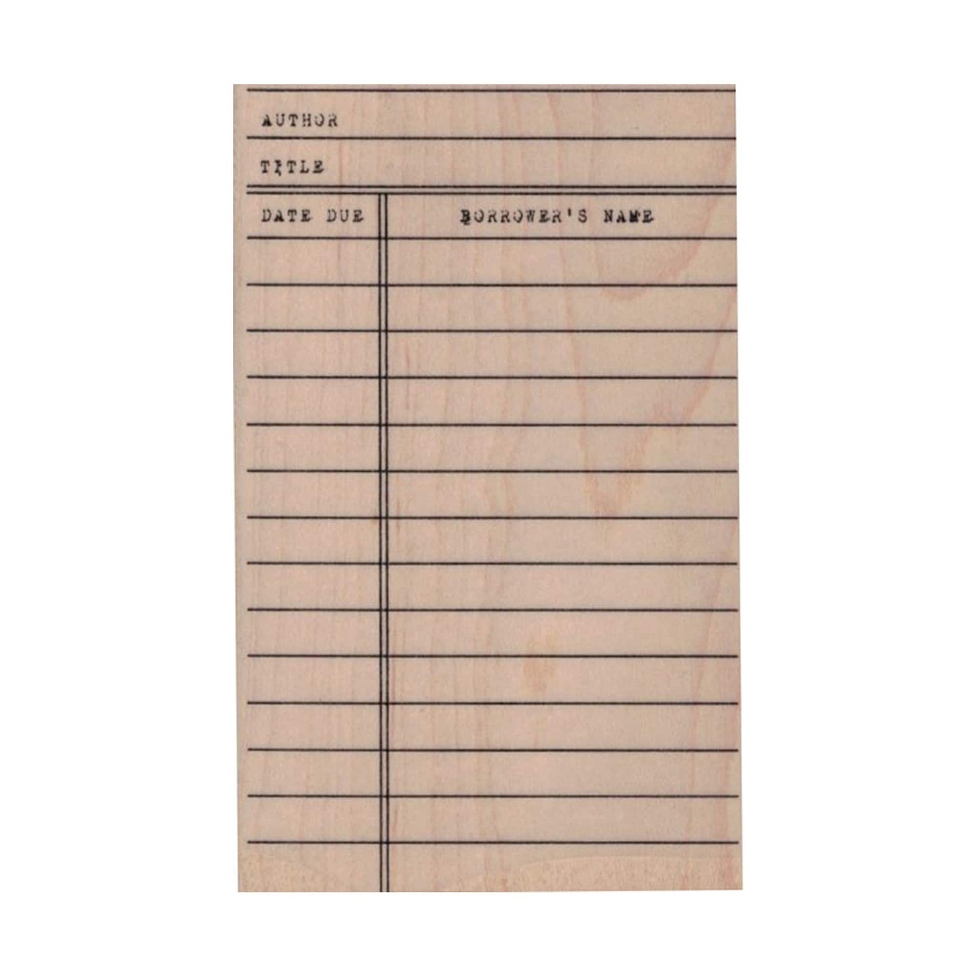 Library Return Card RUBBER STAMP Library Book Card Stamp - Etsy