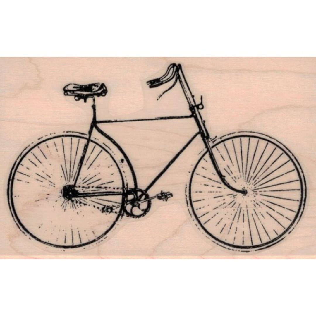 Vintage Bicycle RUBBER STAMP, Bike Stamp, Travel Stamp, Transportation ...