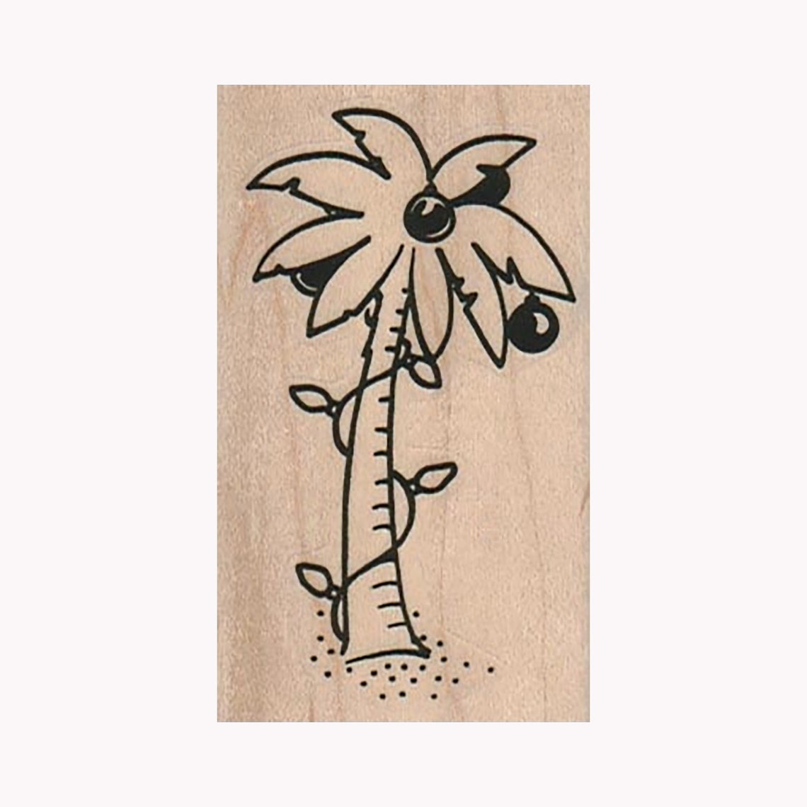 Christmas Palm Tree RUBBER STAMP, Christmas Tree Stamp, Tropical ...