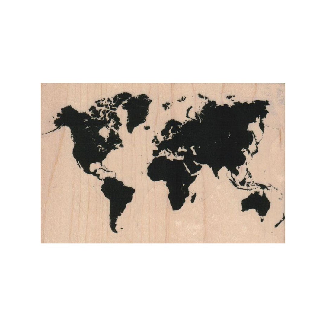 World Map Background RUBBER STAMP, Map Stamp, Background Stamp, Mixed ...