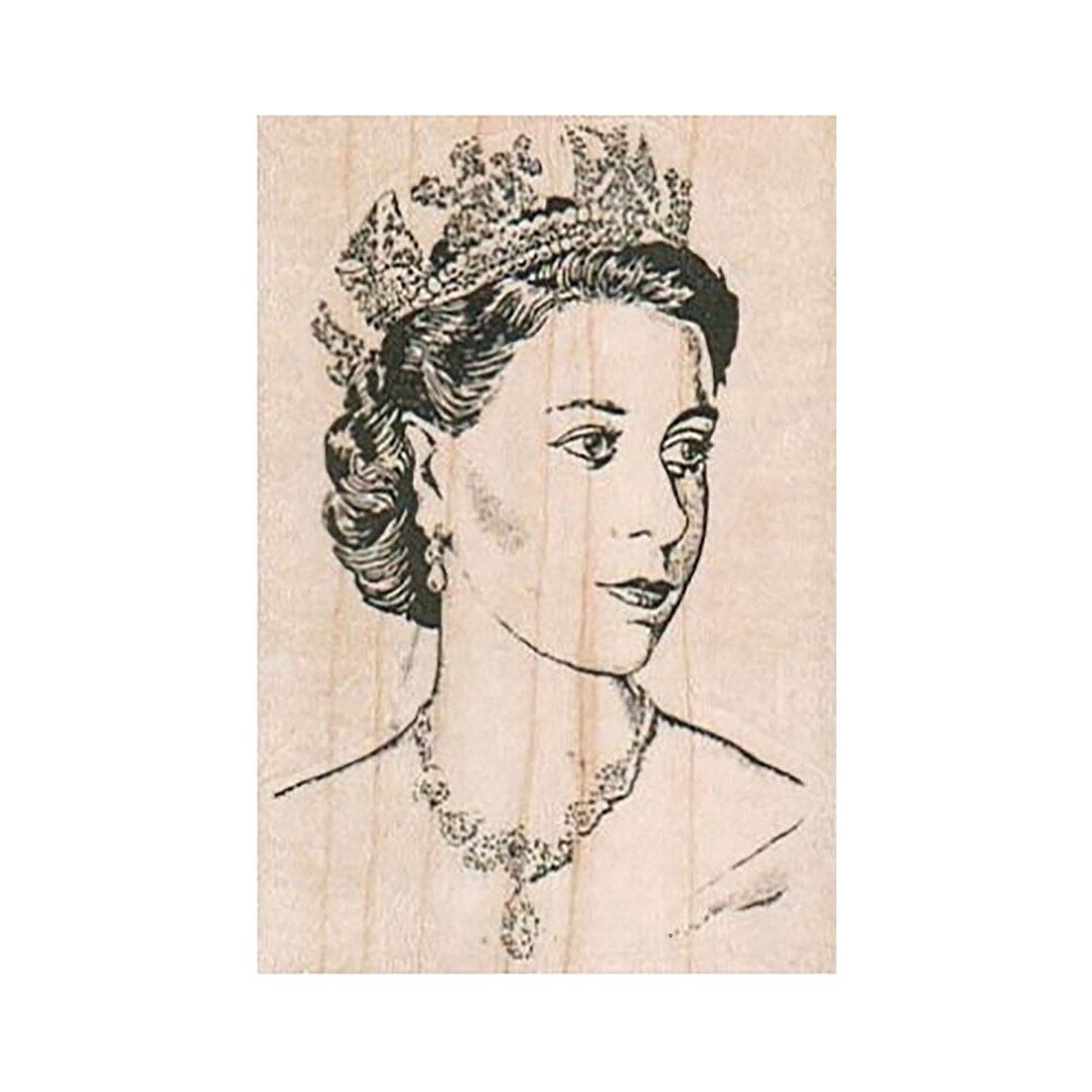 Queen in Crown RUBBER STAMP, Queen Elisabeth Stamp, Royal Stamp, the ...