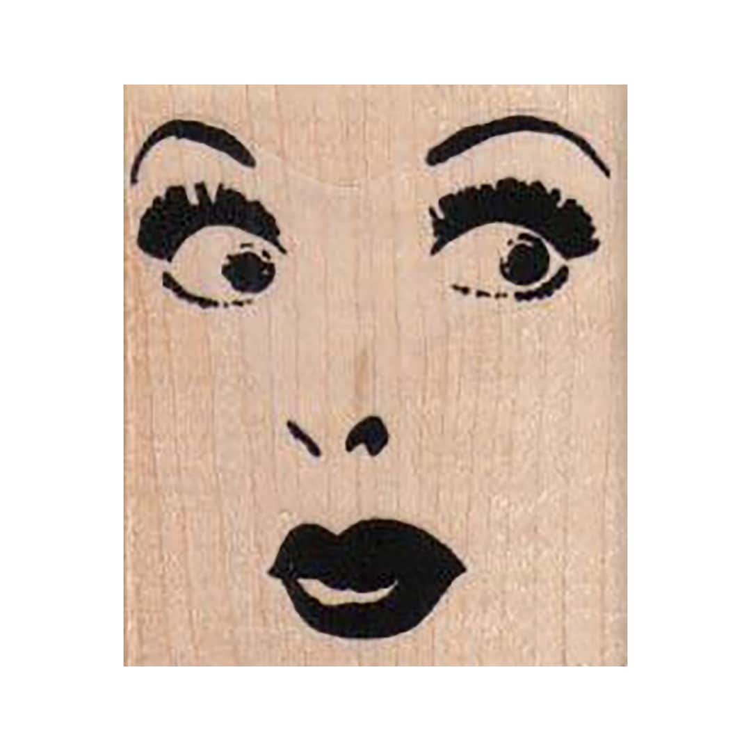 Facial Features RUBBER STAMP, Woman Stamp, Lady Stamp, Glamorous Stamp ...