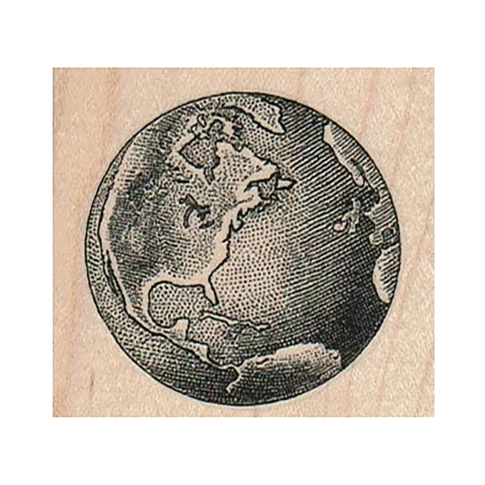 Earth RUBBER STAMP Planet Stamp World Stamp Mother Earth - Etsy