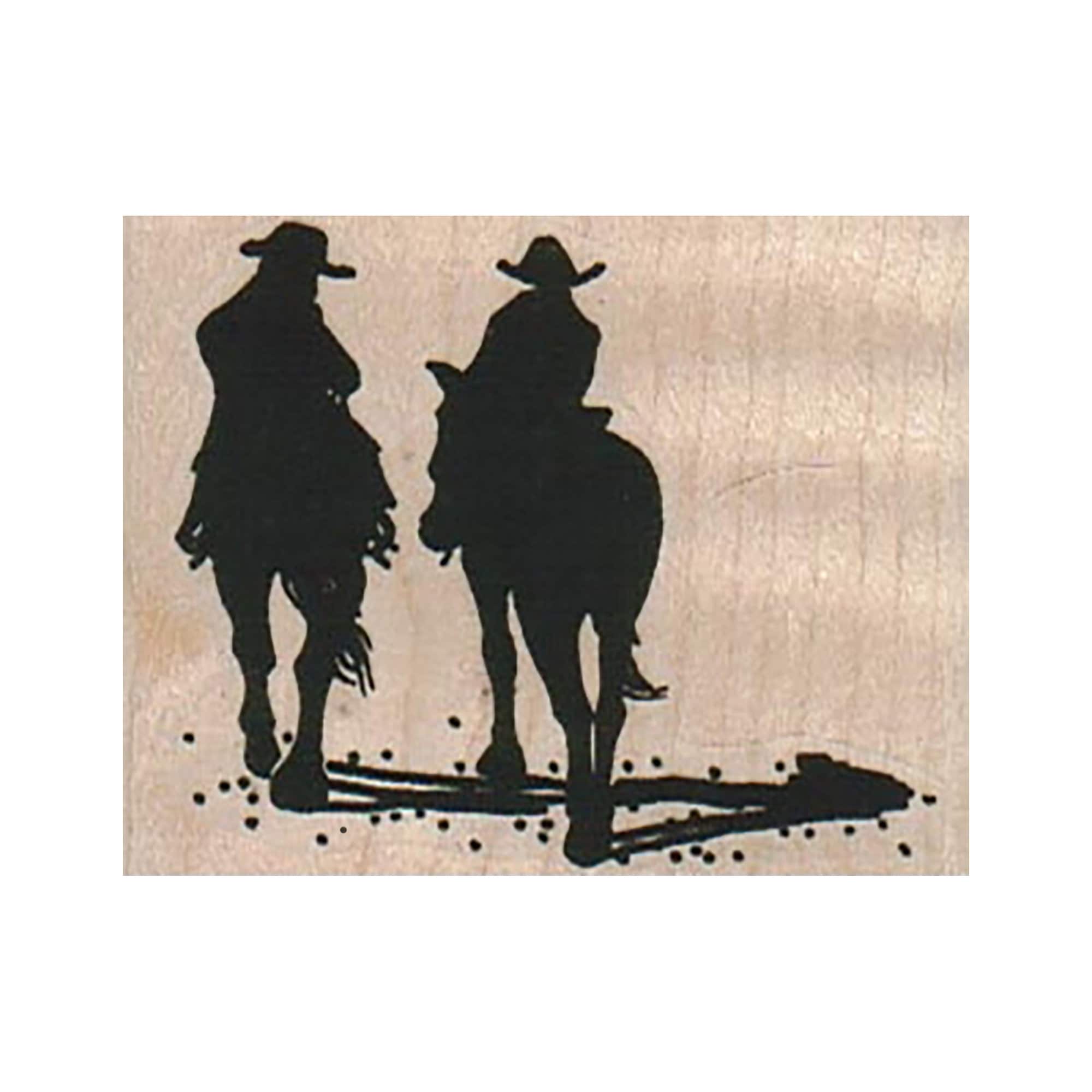 Cowboys Riding off RUBBER STAMP Cowboys Stamp Old West - Etsy
