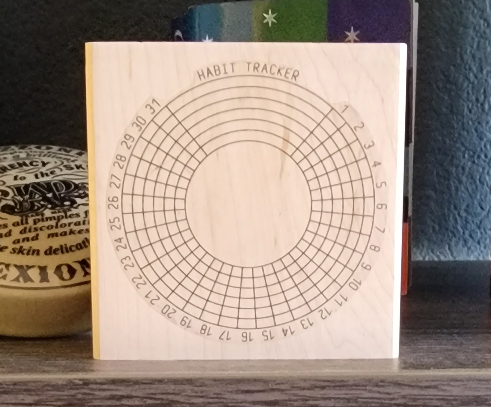 Habit Tracker Wheel RUBBER STAMP, Tracking Wheel Stamp, Journaling ...