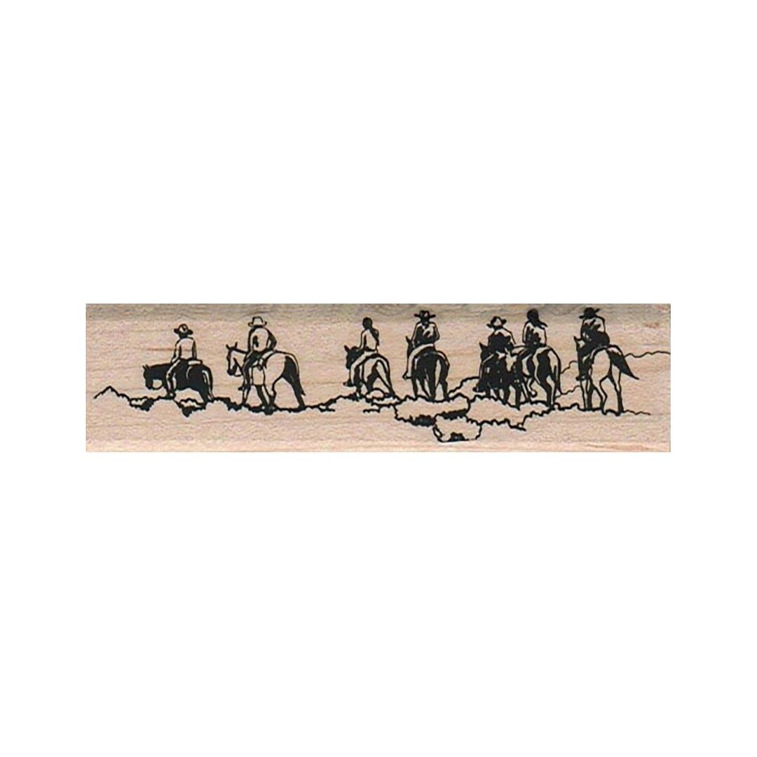 Cowboys Riding Away RUBBER STAMP, Cowboys Stamp, Old West, Western ...