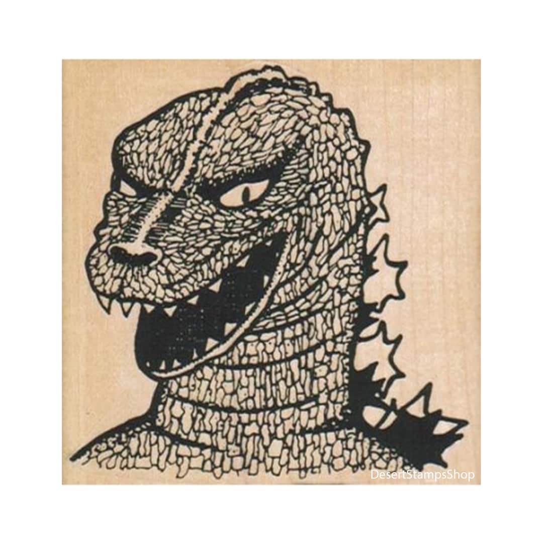 Godzilla RUBBER STAMP, King of Monsters Stamp, Monster Stamp ...