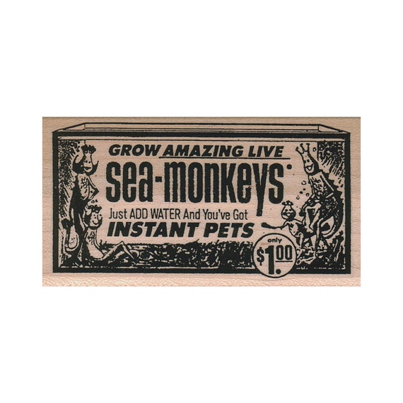 Sea Monkeys RUBBER STAMP Toy Stamp Game Stamp Seamonkey - Etsy