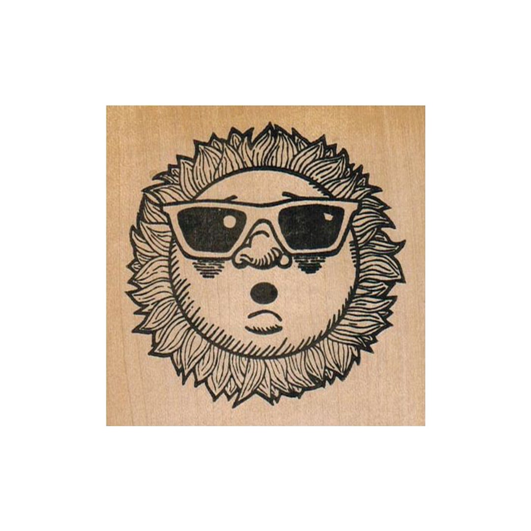 Sun With Sunglasses RUBBER STAMP, Sun Stamp, Sunshine Stamp, Summer ...