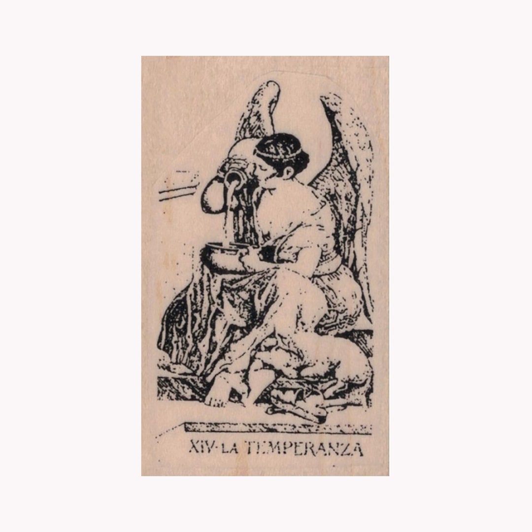 Tarot XIV Temperance RUBBER STAMP, Fortune Teller Stamp, Temptress ...