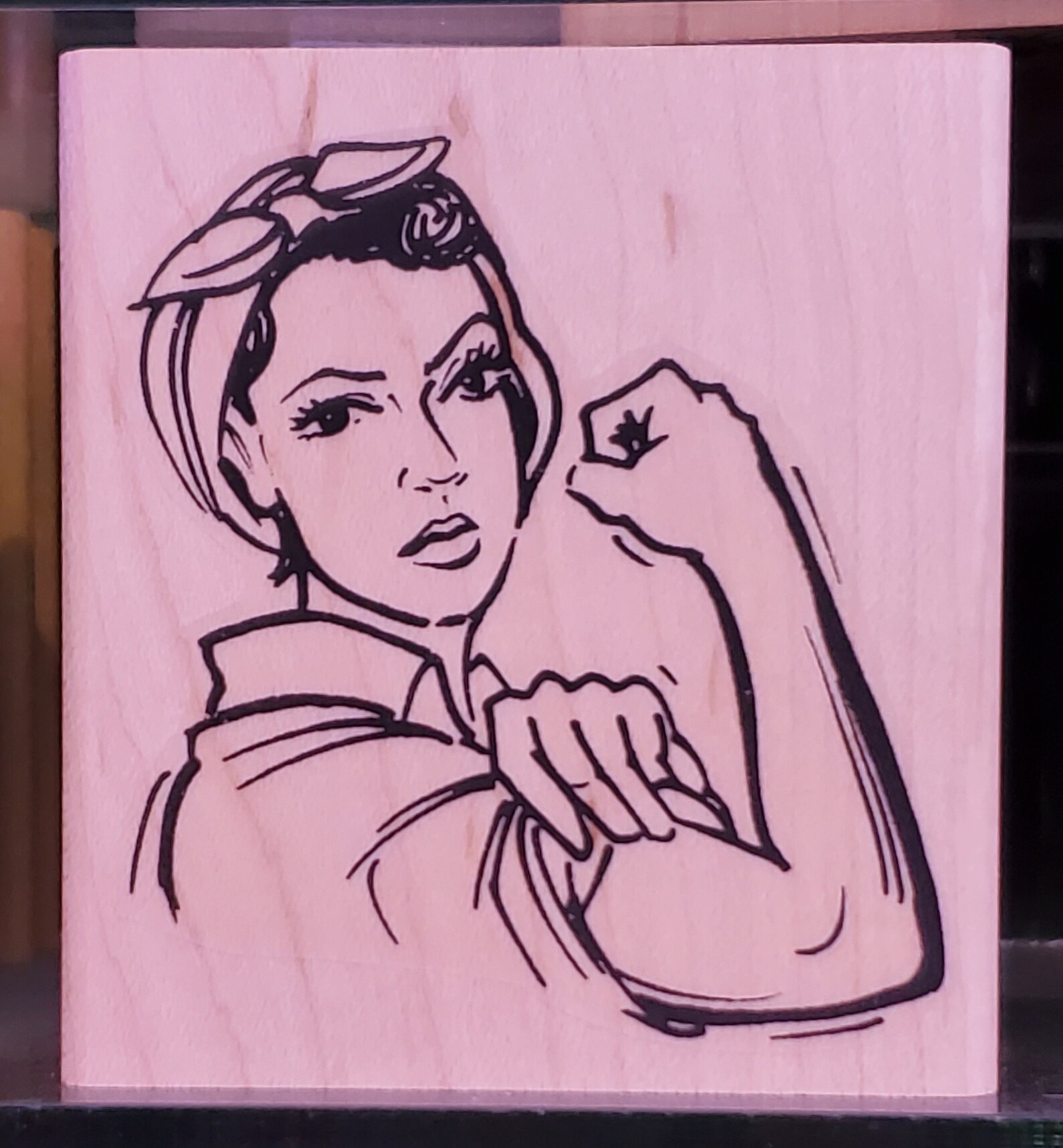 Strong Woman RUBBER STAMP, We Can Do It Lady Stamp, Rosie the Riveter ...