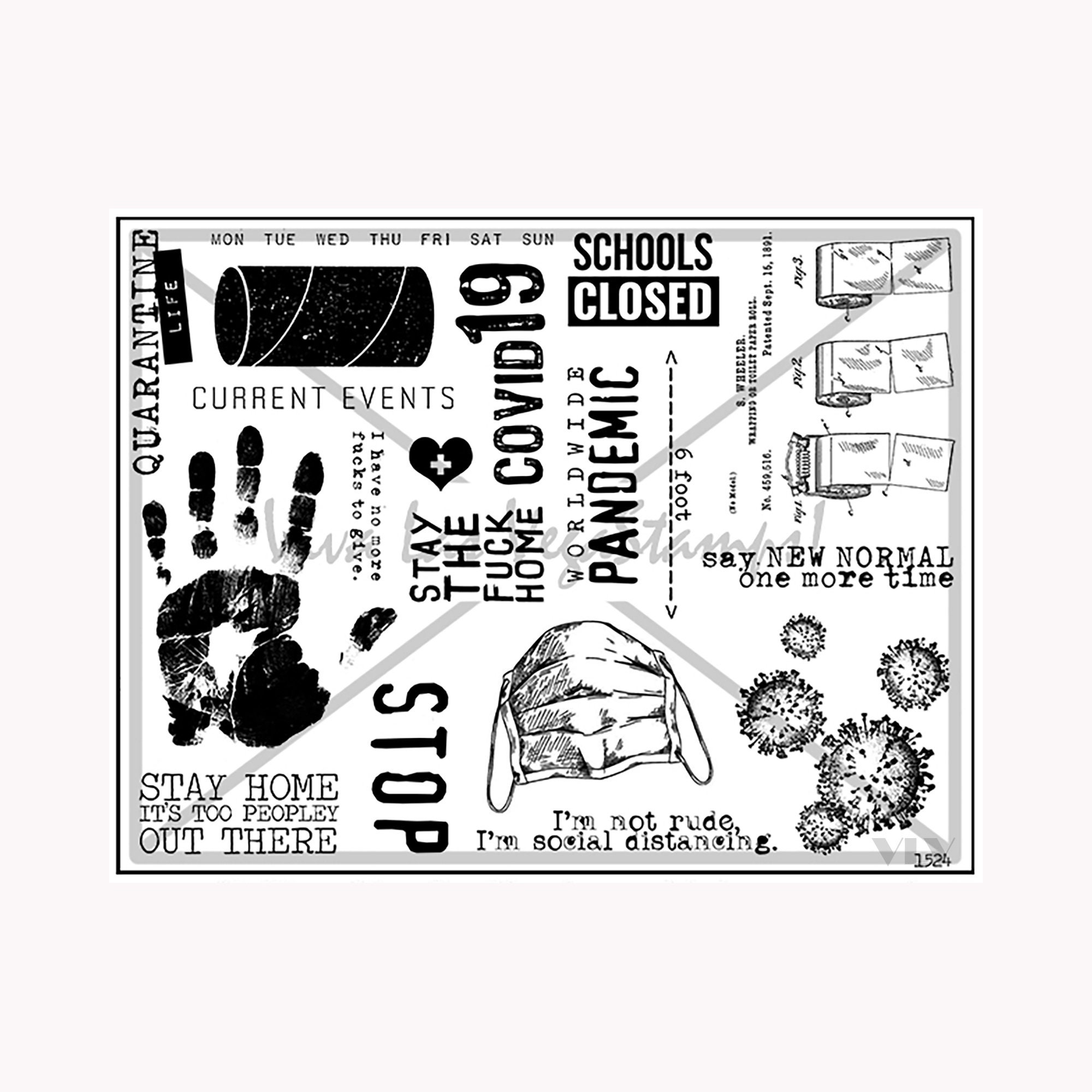 Covid19 Collection Unmounted Rubber Stamp Sheet Mask Stamp - Etsy