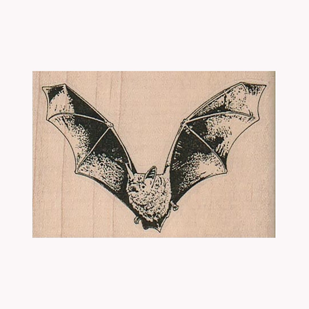 Flying Bat RUBBER STAMP, Halloween Stamp, Bat Stamp, Scary Stamp ...