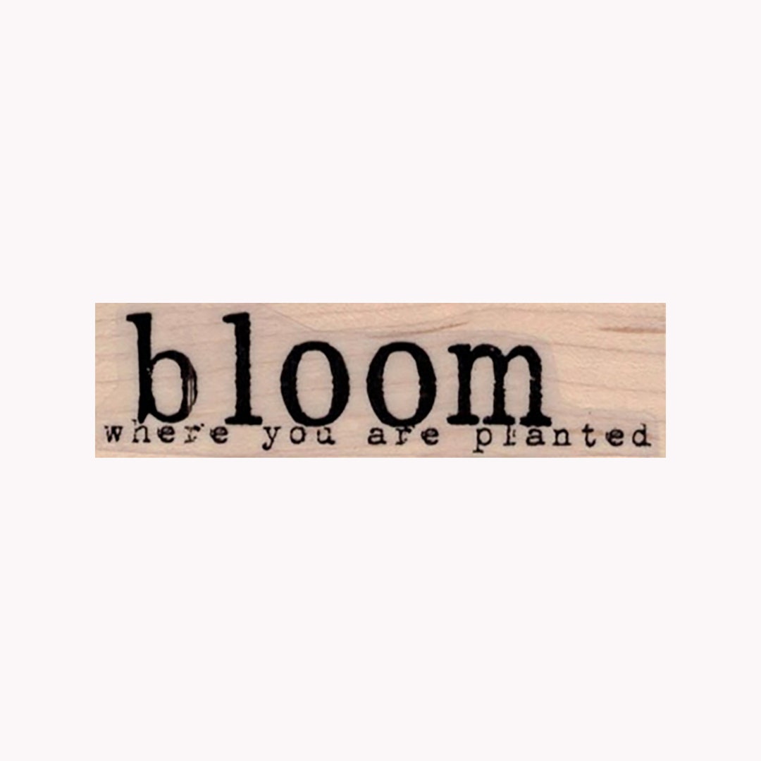Bloom Where You Are Planted RUBBER STAMP, Inspirational Stamp ...