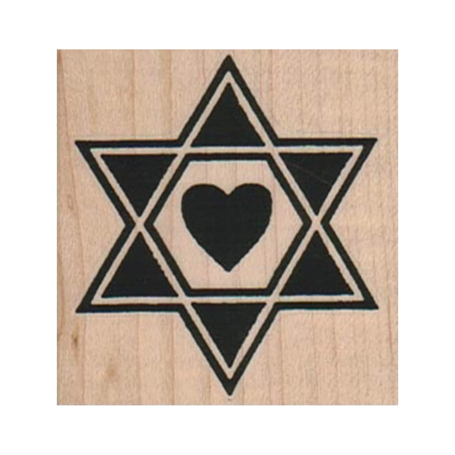 Heart in Star of David RUBBER STAMP Star of David Stamp - Etsy