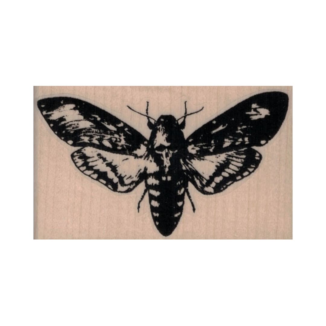 Deathhead Moth RUBBER STAMP, Steampunk Stamp, Moth Stamp, Flying Insect ...