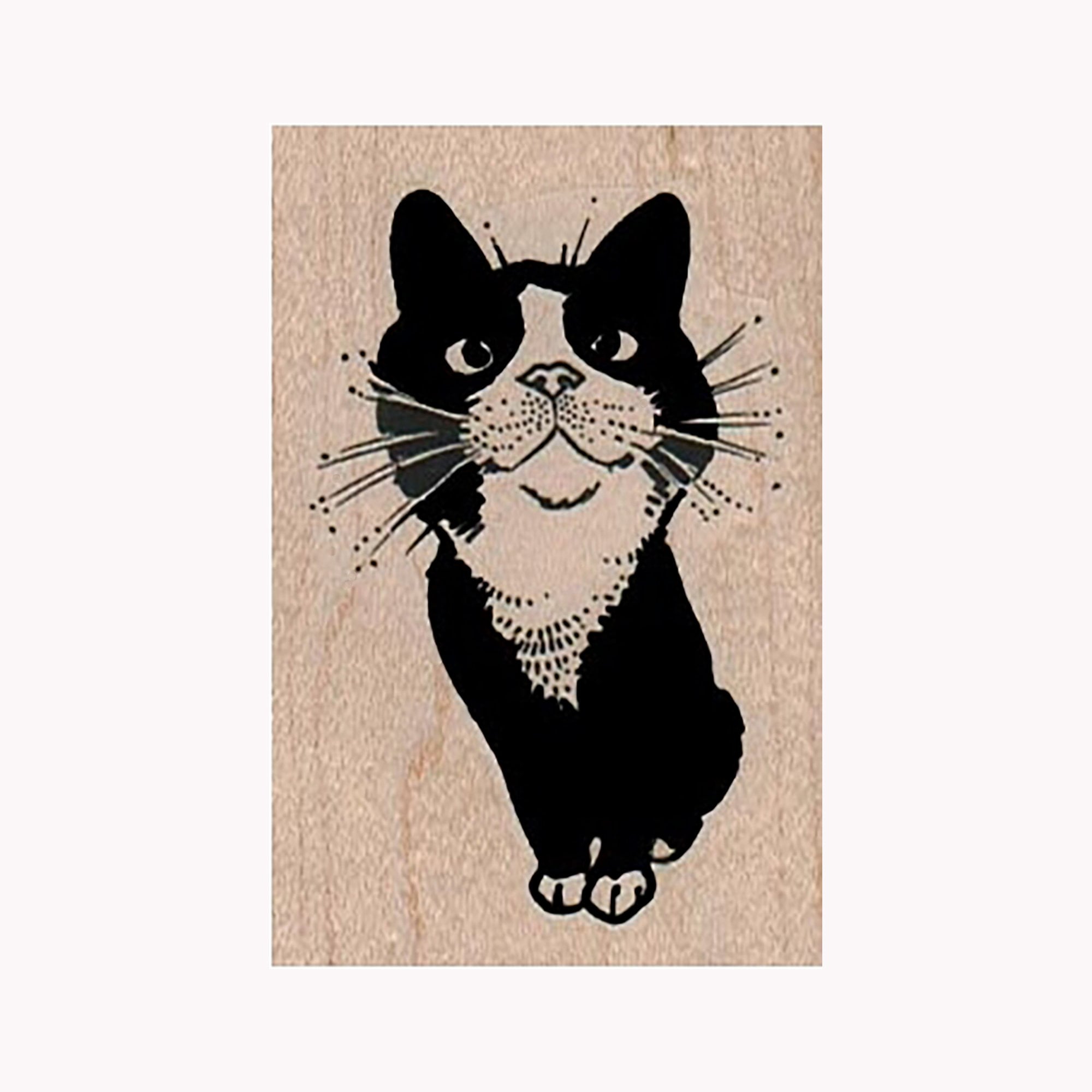 Cat Looking up RUBBER STAMP, Kitty Stamp, Black Cat Stamp, Feline Stamp ...