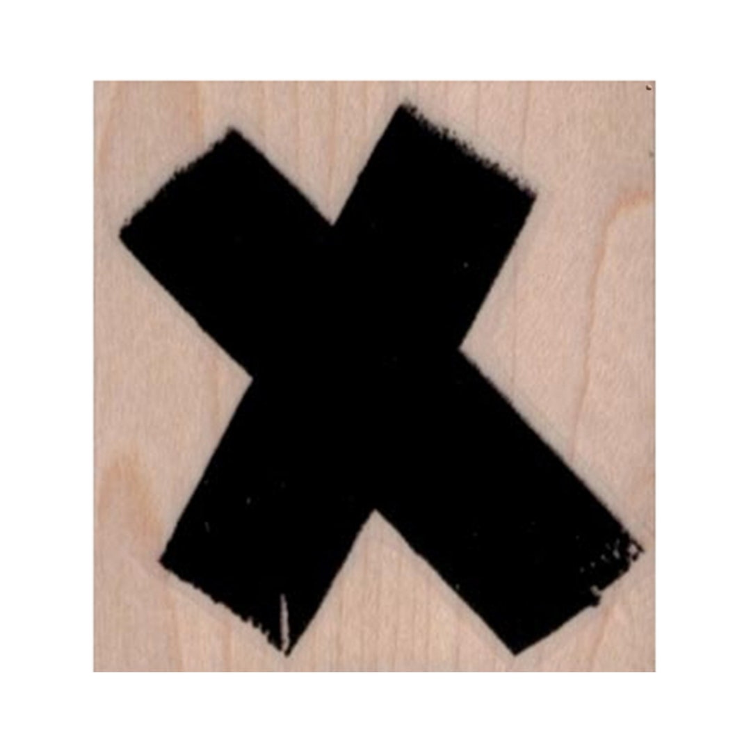 Tape X RUBBER STAMP, Shape Stamp, X Stamp, Cross Stamp, Mixed Media ...