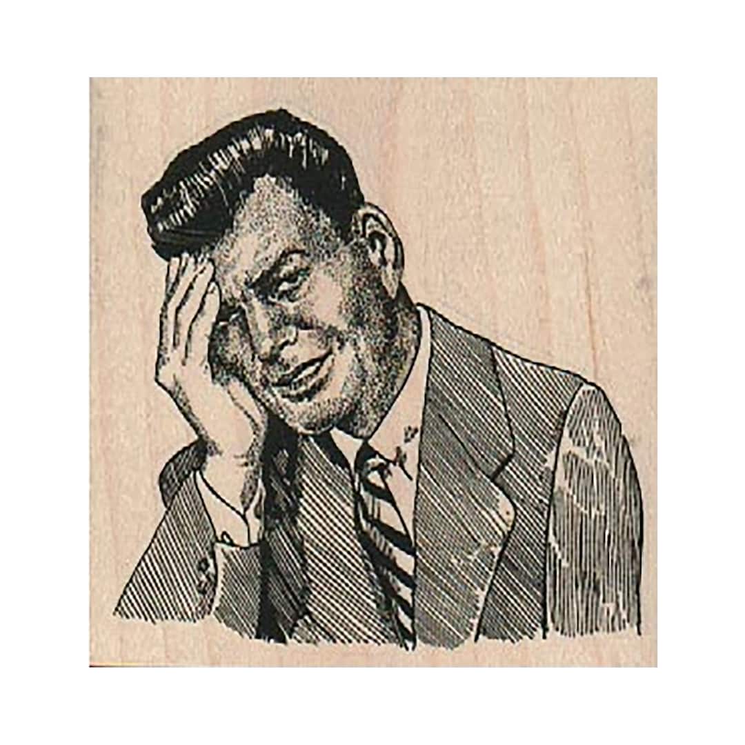 Stressed Out Man RUBBER STAMP, Shocked Man Stamp, Upset Man Stamp ...