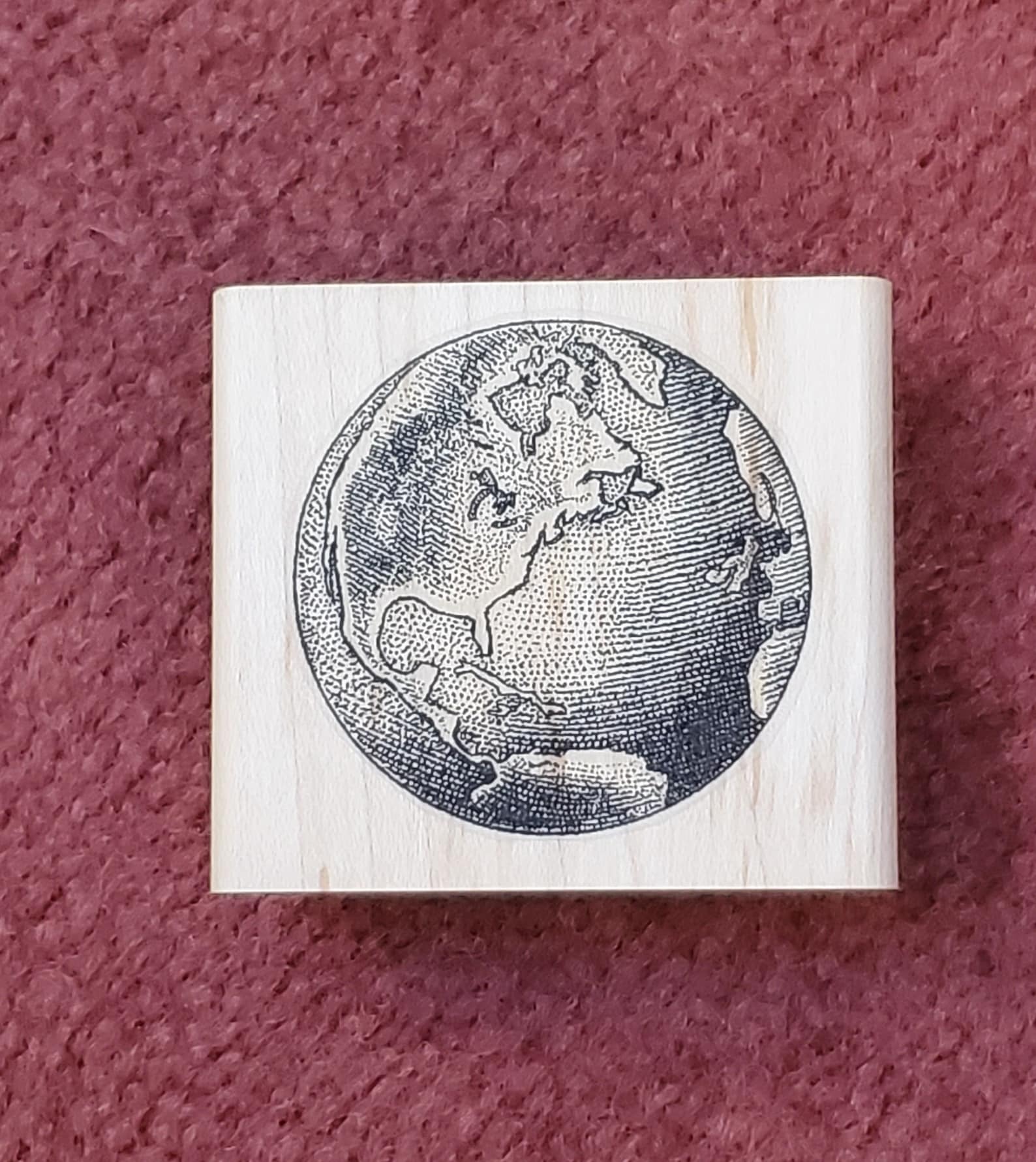 Earth RUBBER STAMP, Planet Stamp, World Stamp, Mother Earth Stamp ...