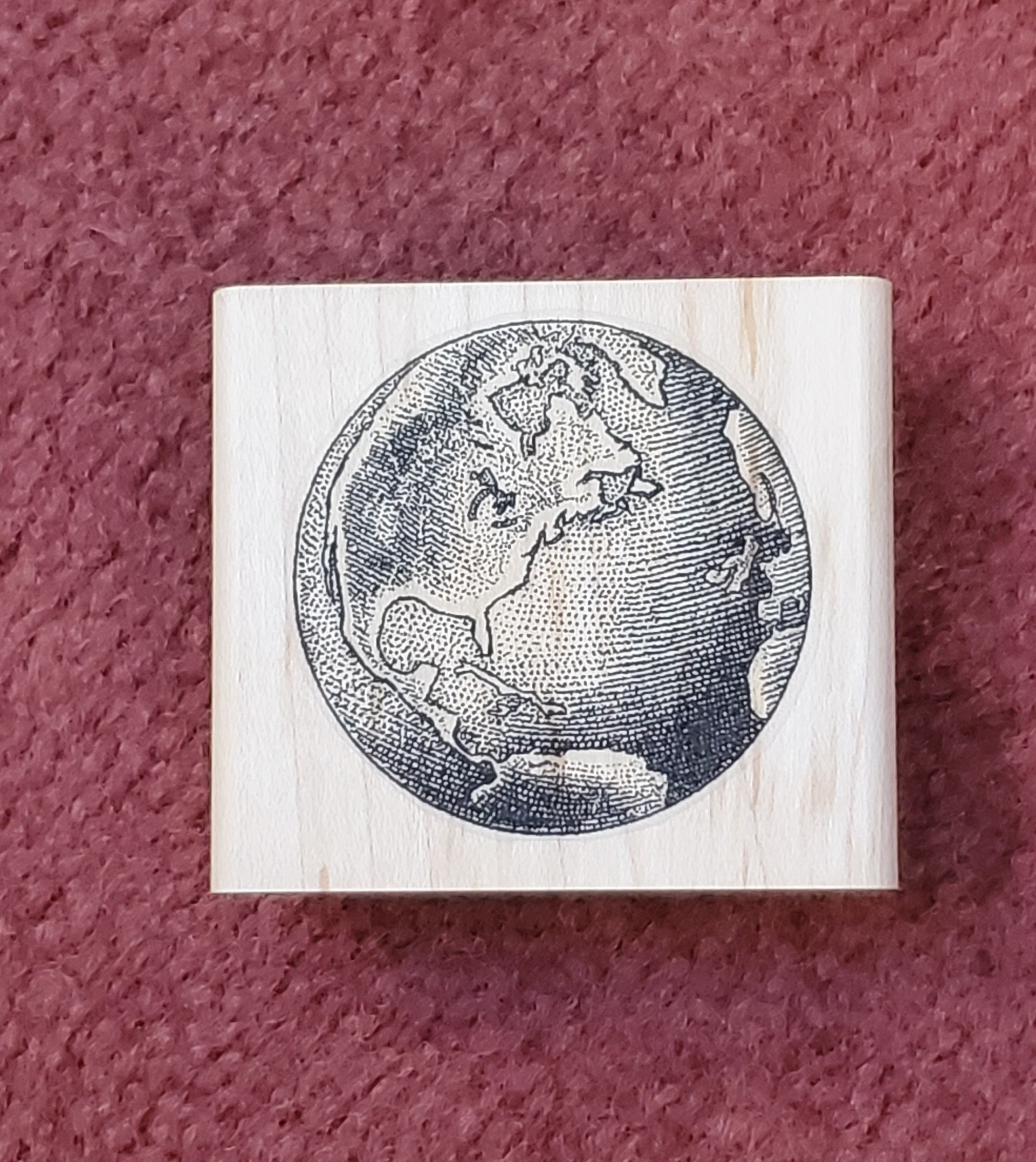 Earth RUBBER STAMP Planet Stamp World Stamp Mother Earth - Etsy