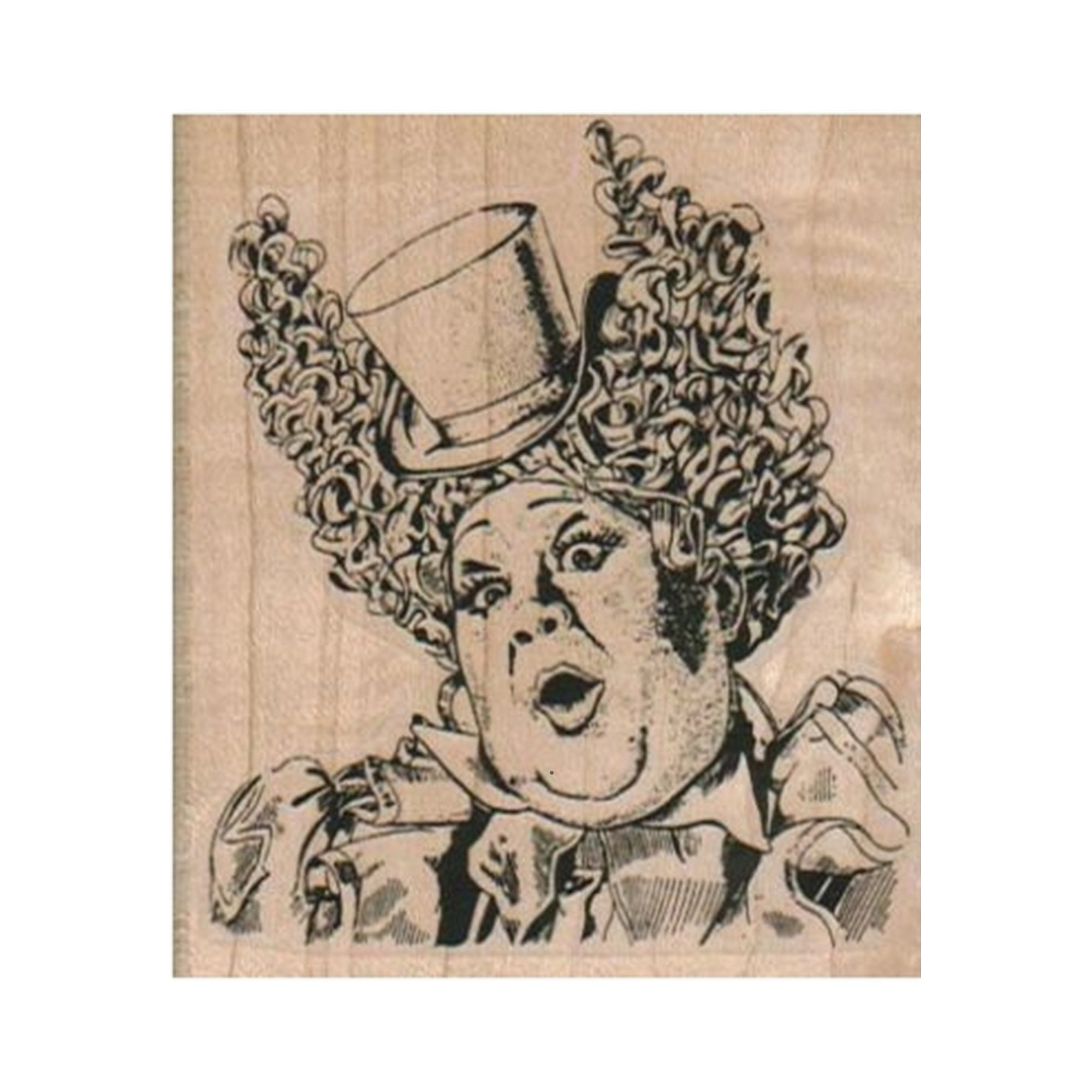 Clown Face RUBBER STAMP, Carnival Stamp, Circus Stamp, Clown Stamp ...