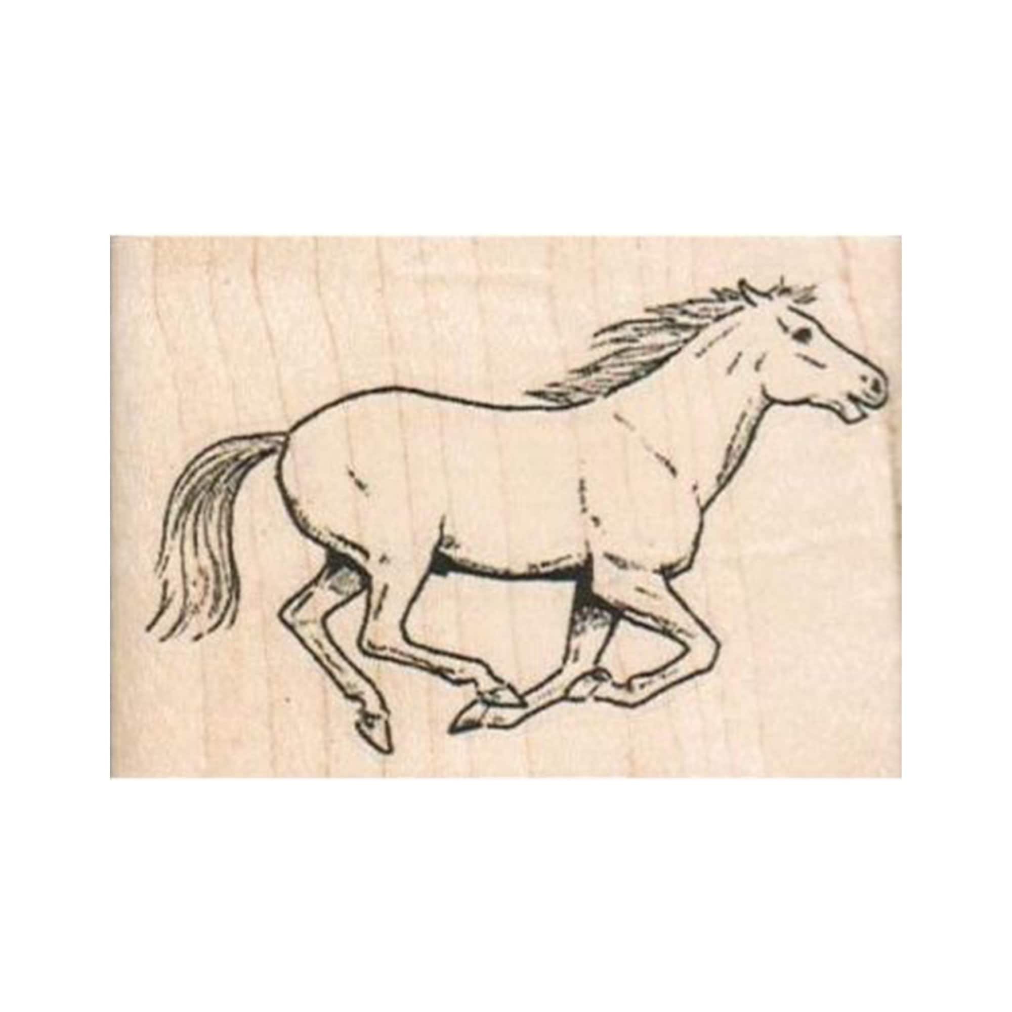 Running Horse RUBBER STAMP Horse Stamp Mare Stamp Ranch - Etsy
