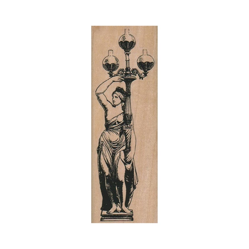 Lady With Lamp RUBBER STAMP Greek Mythology Stamp Greek | Etsy