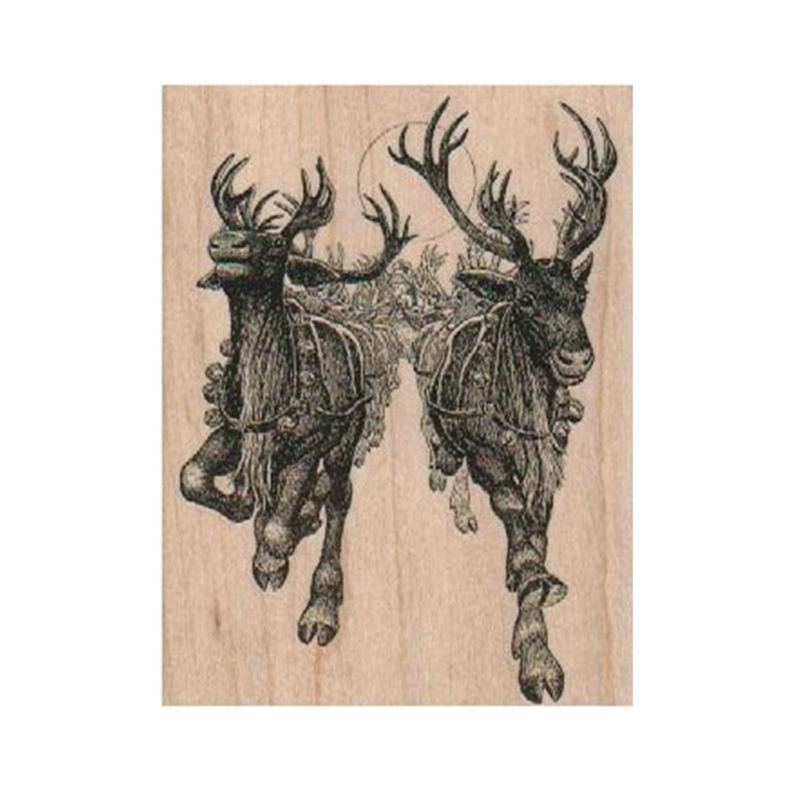 Reindeer RUBBER STAMP, Christmas Stamp, Winter Stamp, Santa Stamp ...