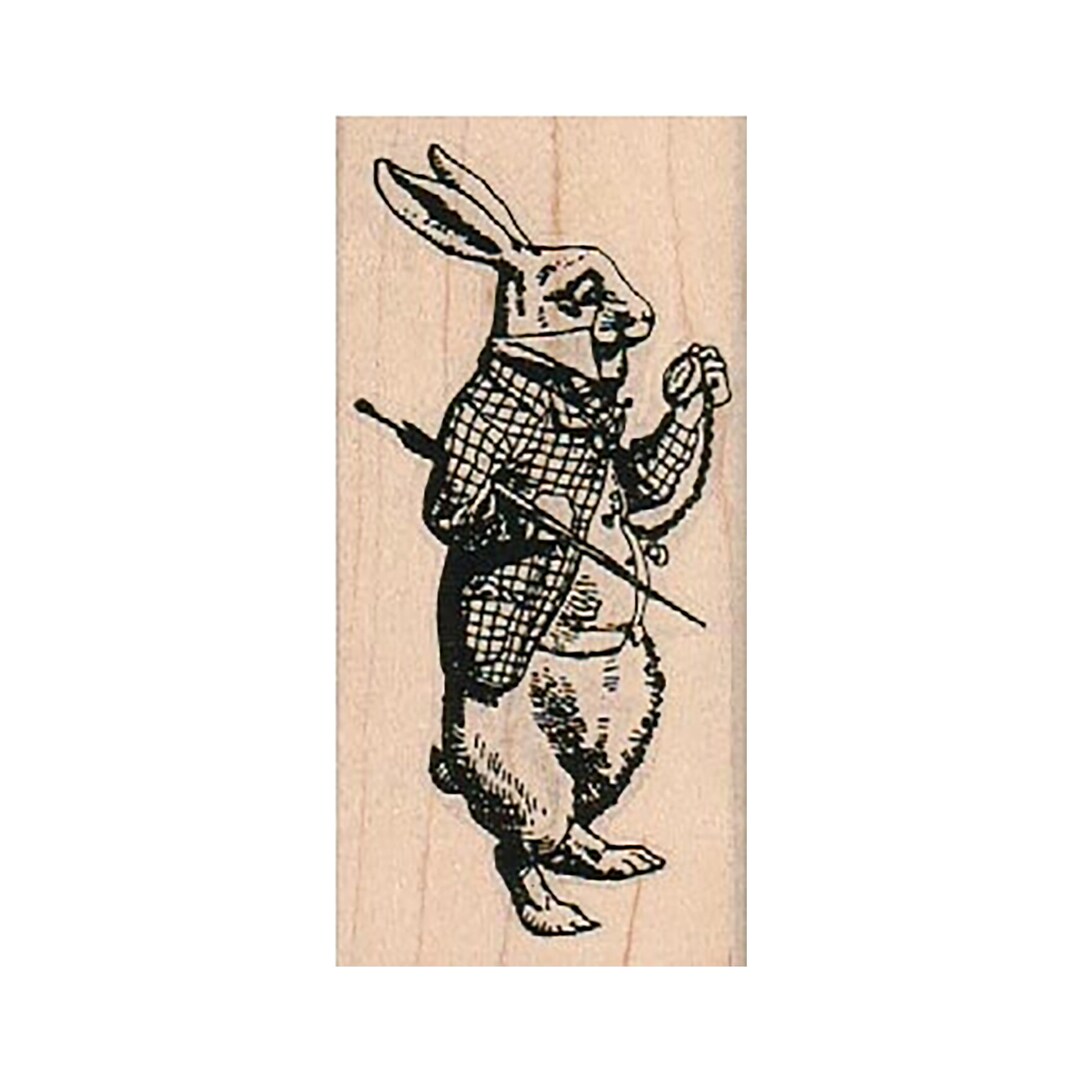 White Rabbit RUBBER STAMP, Alice in Wonderland Stamp, Wonderland Stamp ...