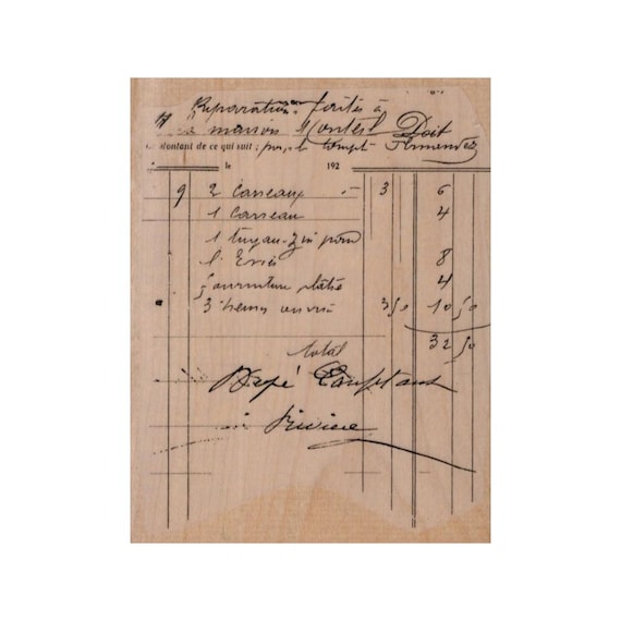 LARGE Invoice/bill of Sale Background RUBBER STAMP Background - Etsy ...